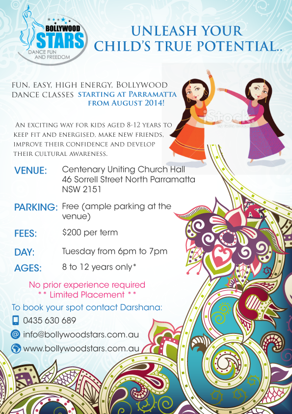 A4/ A5 Flyer for Bollywood Stars Dance Classes Logo Design - 48hourslogo