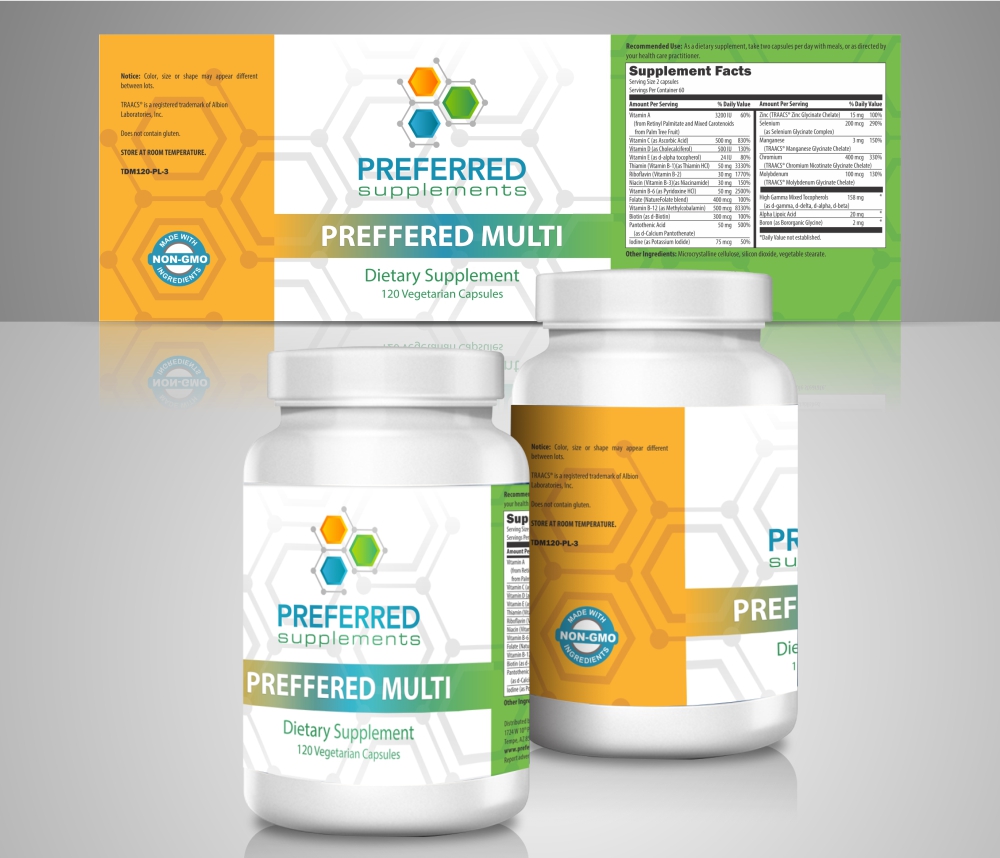Preferred Supplements Label Design Logo Design - 48hourslogo