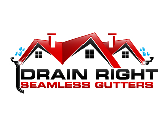 Drain Right Seamless Gutters logo design - 48HoursLogo.com