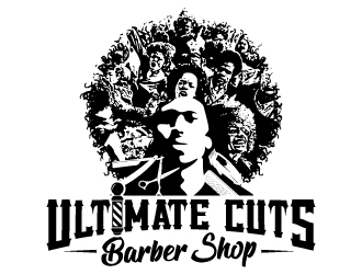 Ultimate Cuts Barber Shop Logo Design - 48hourslogo