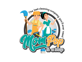 Mom Pop & a Mop Logo Design - 48hourslogo