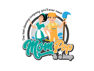 Mom Pop & a Mop Logo Design - 48hourslogo