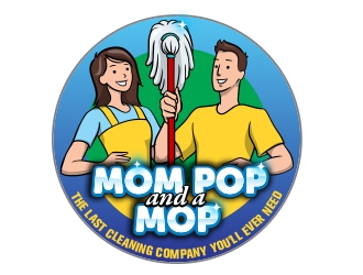 Mom Pop & a Mop Logo Design - 48hourslogo