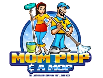 Mom Pop & a Mop Logo Design - 48hourslogo