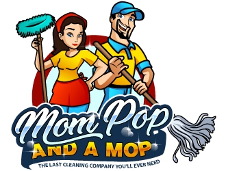 Mom Pop & a Mop Logo Design - 48hourslogo