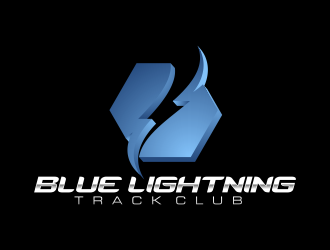 Blue Lightning Track Club Logo Design - 48hourslogo