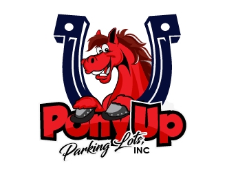 Pony Up Parking Lots, Inc Logo Design - 48hourslogo