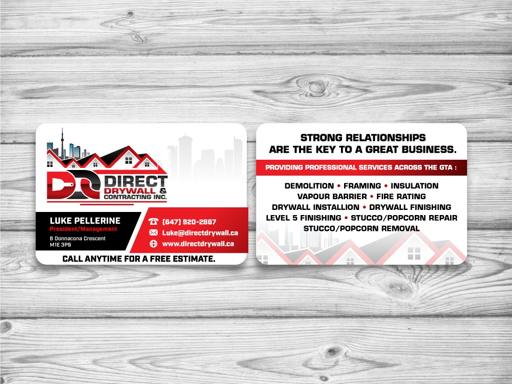Direct Drywall & Contracting Inc. Digital Design - 48hourslogo