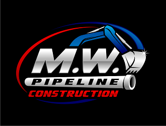 M.W. Pipeline Construction Logo Design - 48hourslogo