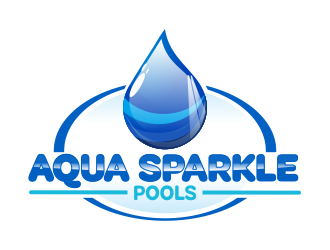 Aqua Sparkle Pools Logo Design - 48hourslogo
