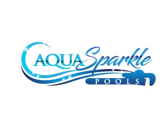 Aqua Sparkle Pools Logo Design - 48hourslogo