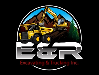 E & R Excavating & Trucking Inc. Logo Design - 48hourslogo