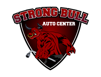 Strong Bull Auto Center Logo Design - 48hourslogo