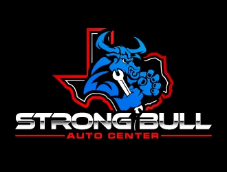 Strong Bull Auto Center Logo Design - 48hourslogo