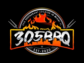 305 BBQ Logo Design - 48hourslogo