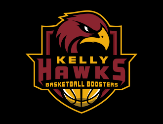 Kelly Hawks Basketball Boosters Logo Design - 48hourslogo